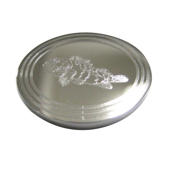 Kiola Designs | Accessories | Silver Toned Etched Oval Rock Cod Fish ...